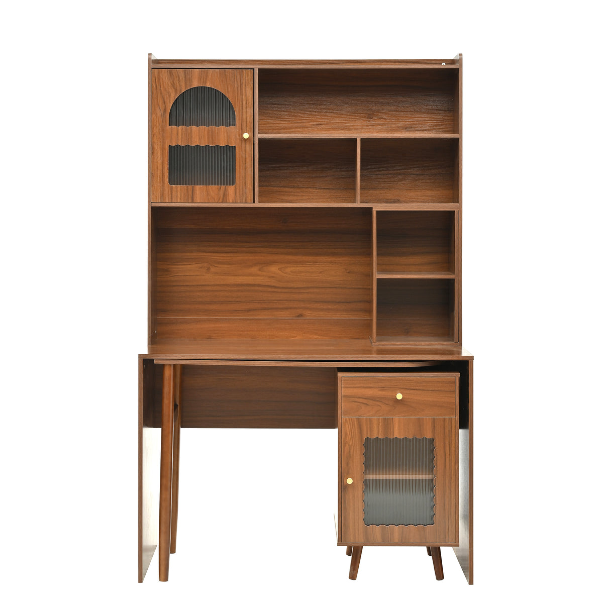 90 Degree Rotating Desktop Office Computer Desk with Storage Drawer ...