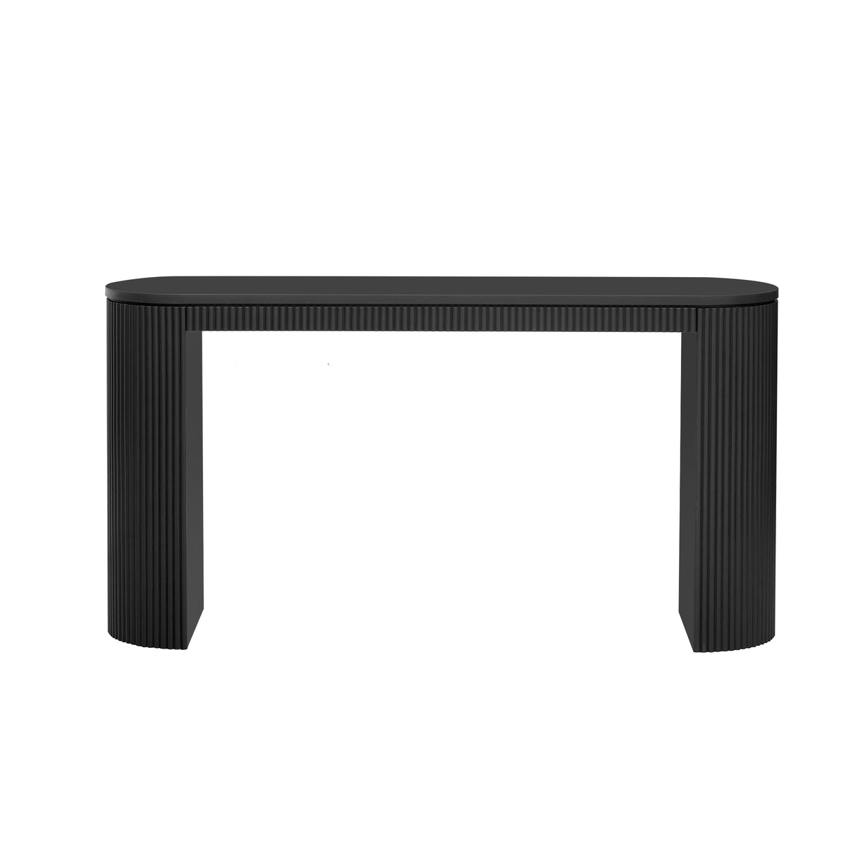 Unique Vertical Stripe Design Curved Black Console Table – Mossmuse